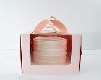 Ivory Cake Box With Window | Pack of 5 | 8 1/4" X 8 1/4" X 5 7/8" Cake ...