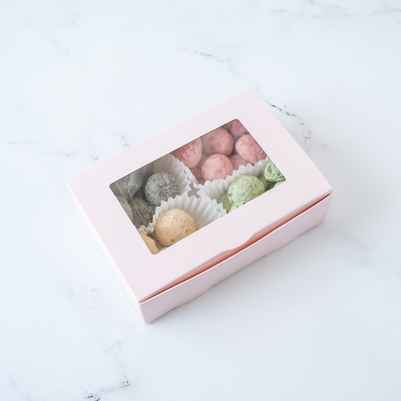 Blush Pink Cookie Box With Window | Pack of 5 | Pink Bakery Boxes ...