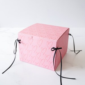 Pink Cookie Box With Ribbon | Pack of 5 | Mini Cake Boxes | Pastry ...