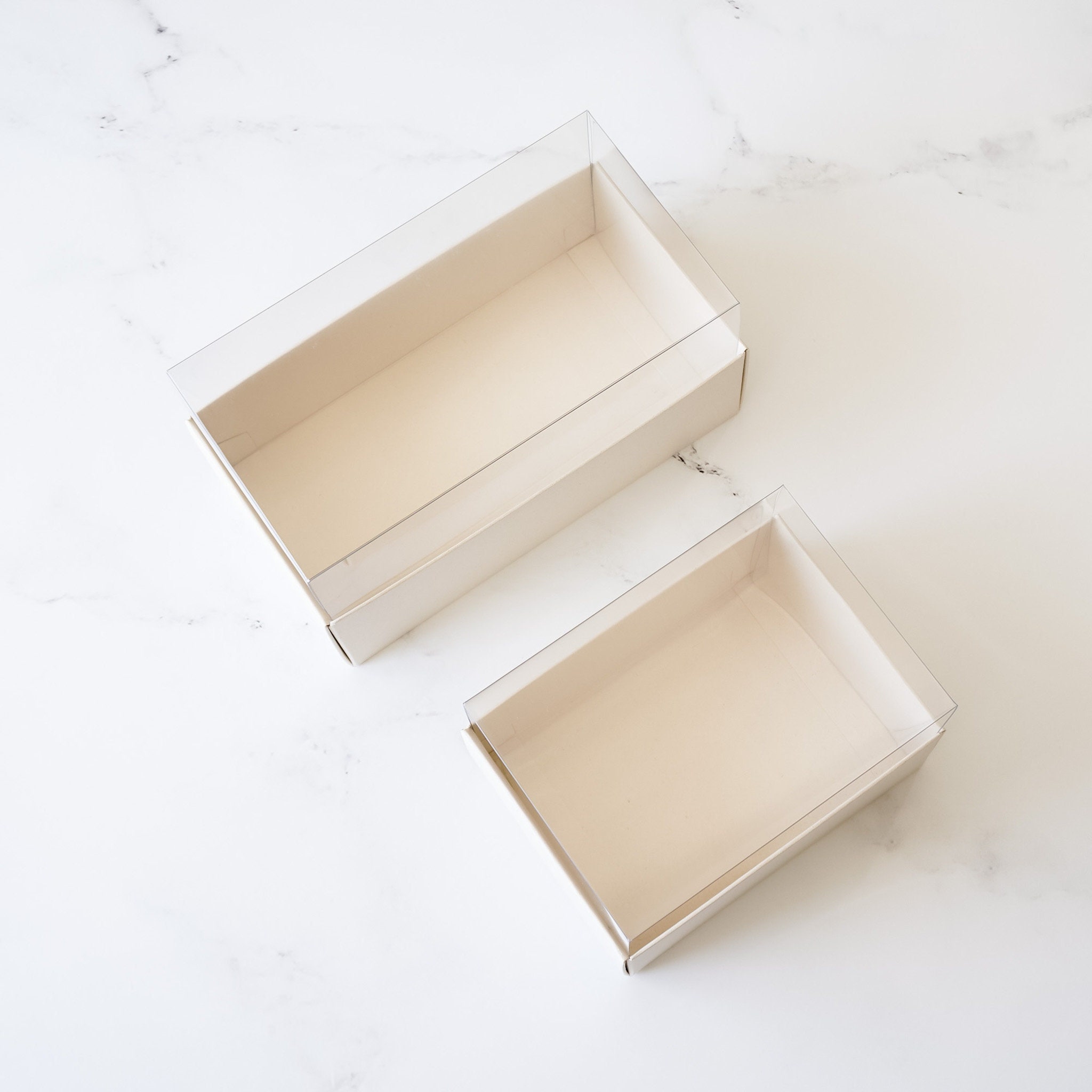 Natural Cookie Box With Clear Lid | Pack of 5 | Cookie Boxes | Pastry ...