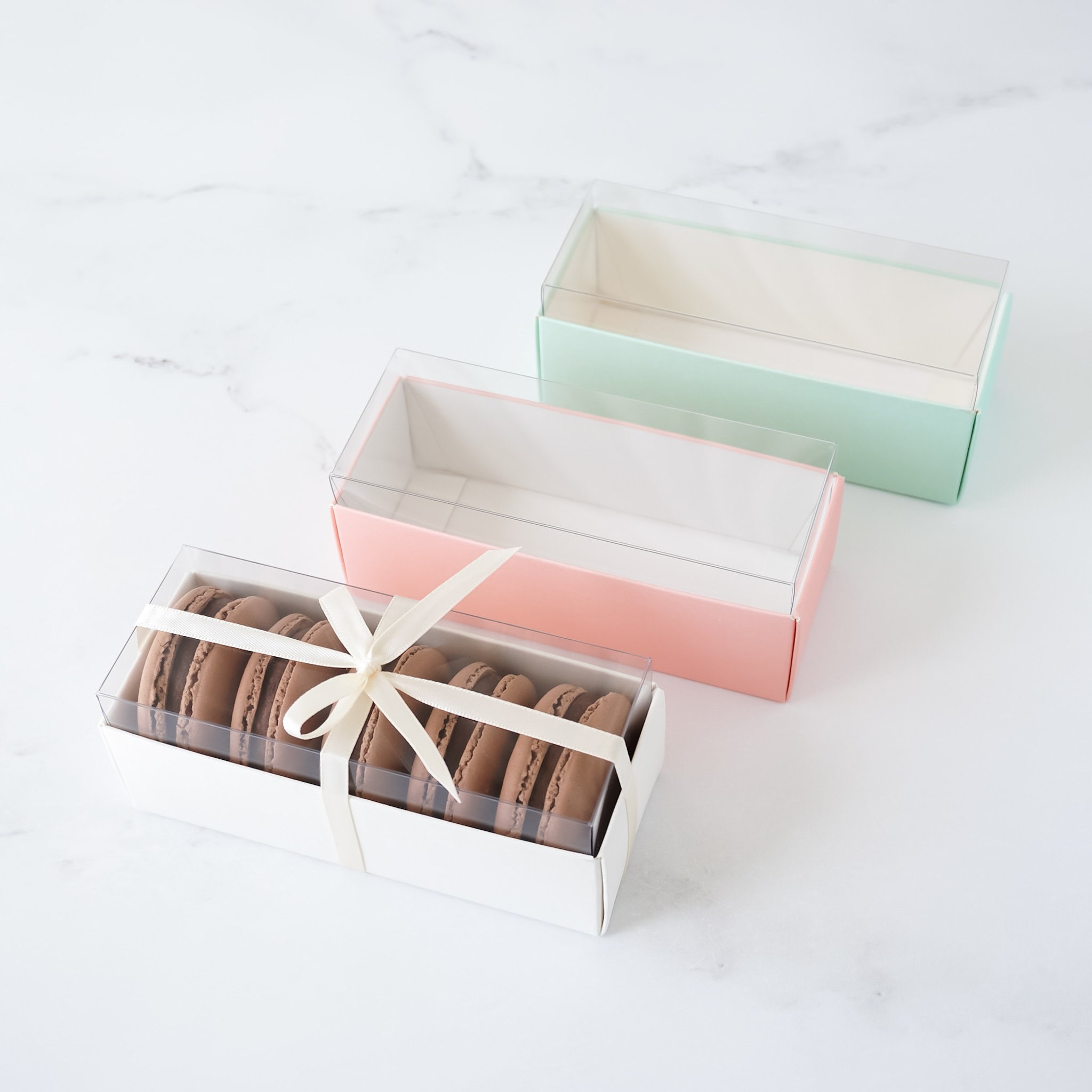 Mini Macaron Box With Clear Lid Pack of 5 Small Cookie Boxes Pastry ...
