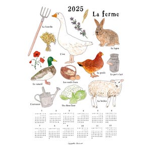 2025 Linen Calendar Cloth Farms in France Fog Linen Work Tea Towel ...
