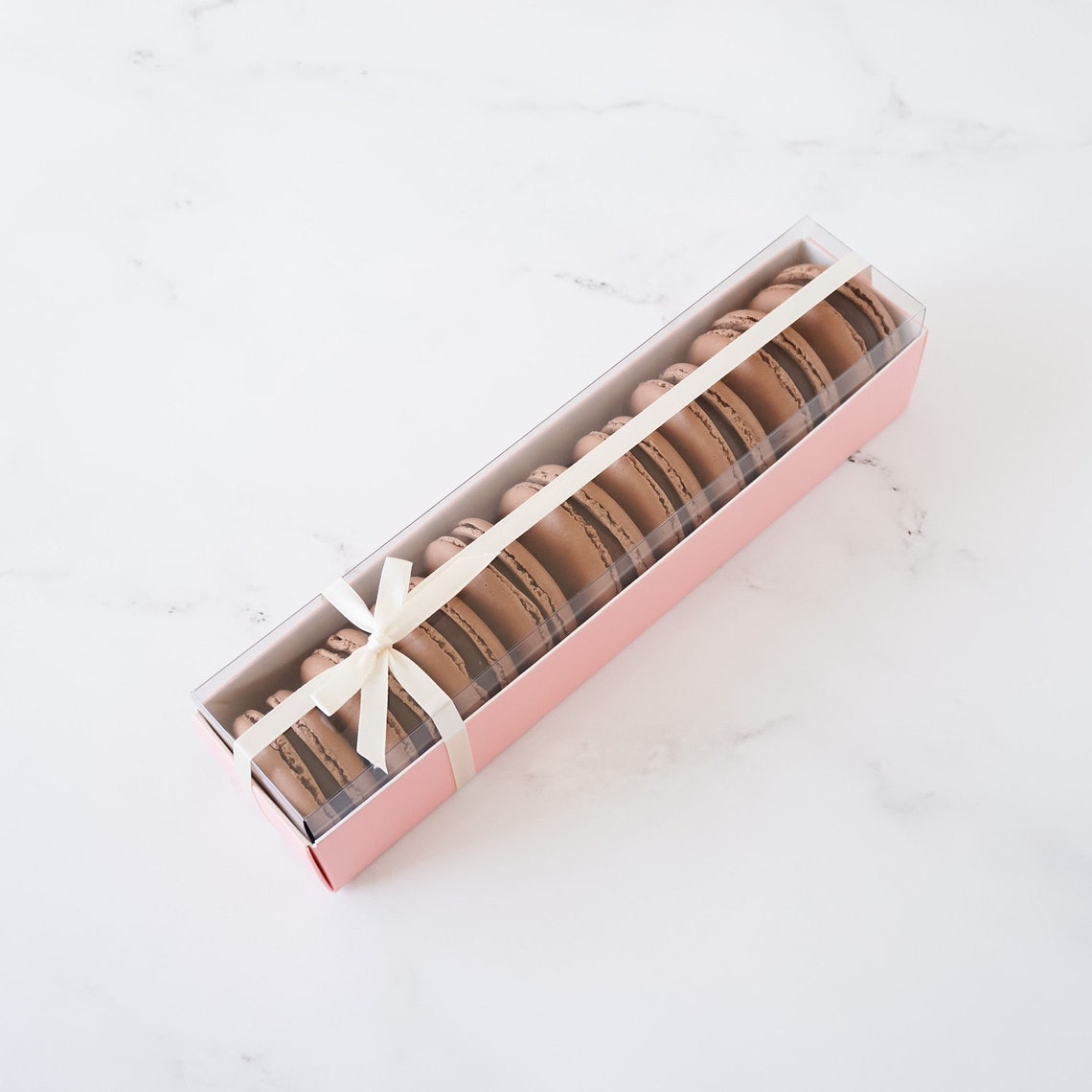 Pink Macaron Box With Clear Lid Pack of 5 Cookie Boxes - Etsy
