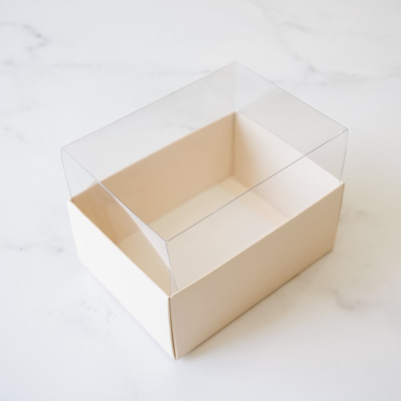 Ivory Cookie Box With Clear Lid | Pack of 5 | Cookie Boxes | Pastry ...