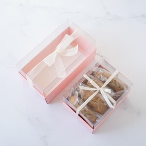 Pink Cookie Box With Clear Lid | Pack of 5 | Cookie Boxes | Pastry ...