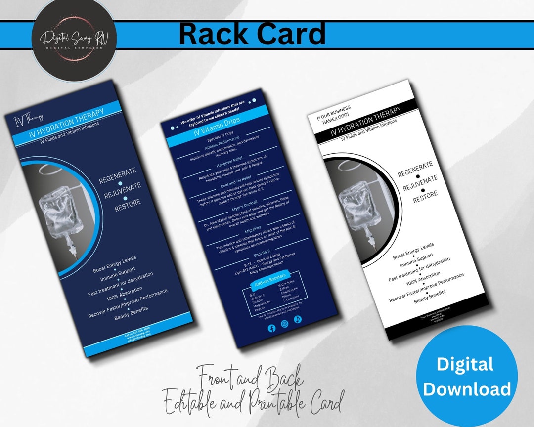 Rack Cards, Shop Cards, Brochures, Business Cards, Editable Canva ...