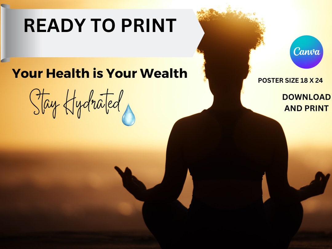 READY to Print | Relaxation Poster/wall Art, Your Health is Your Wealth ...