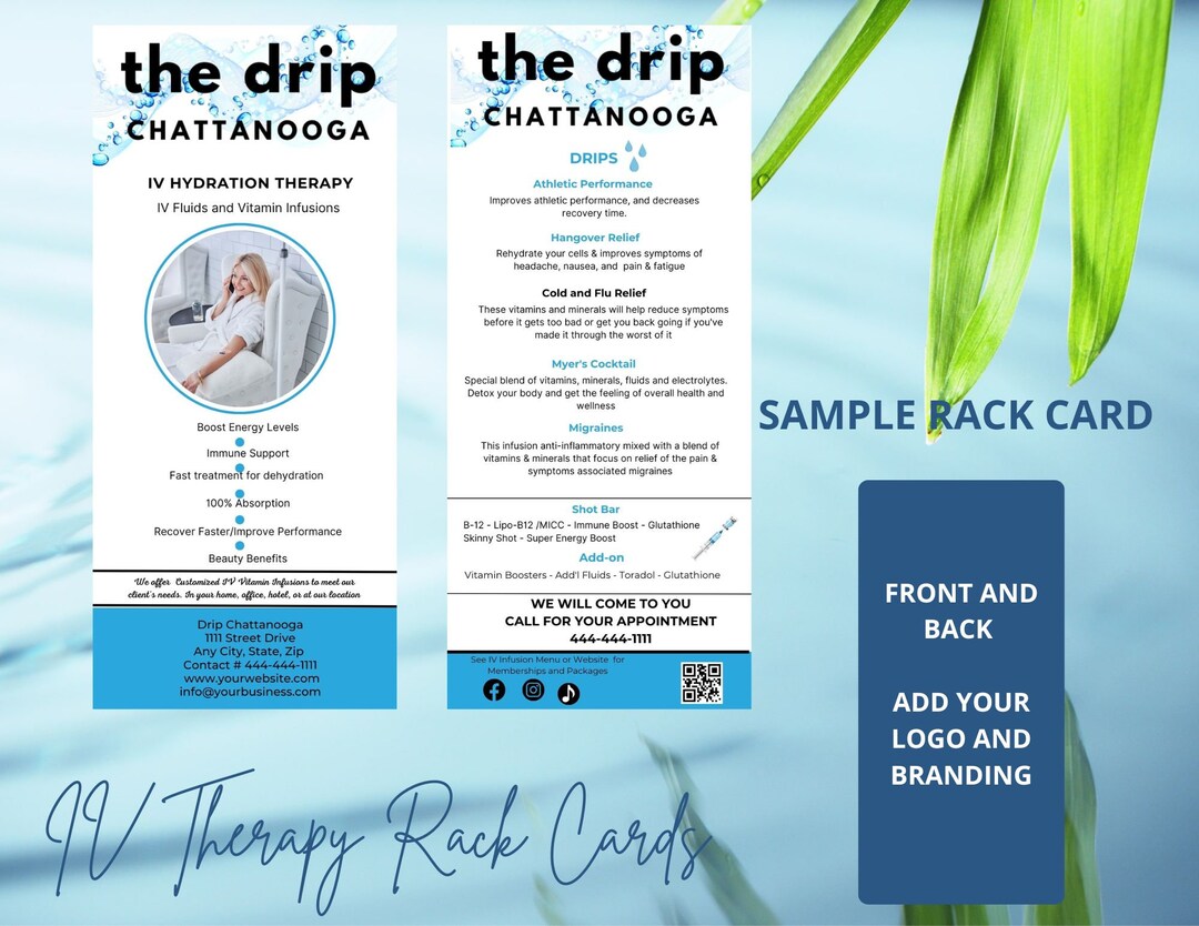 IV Hydration Therapy Rack Card: Customizable Canva Template (4x9) - Etsy