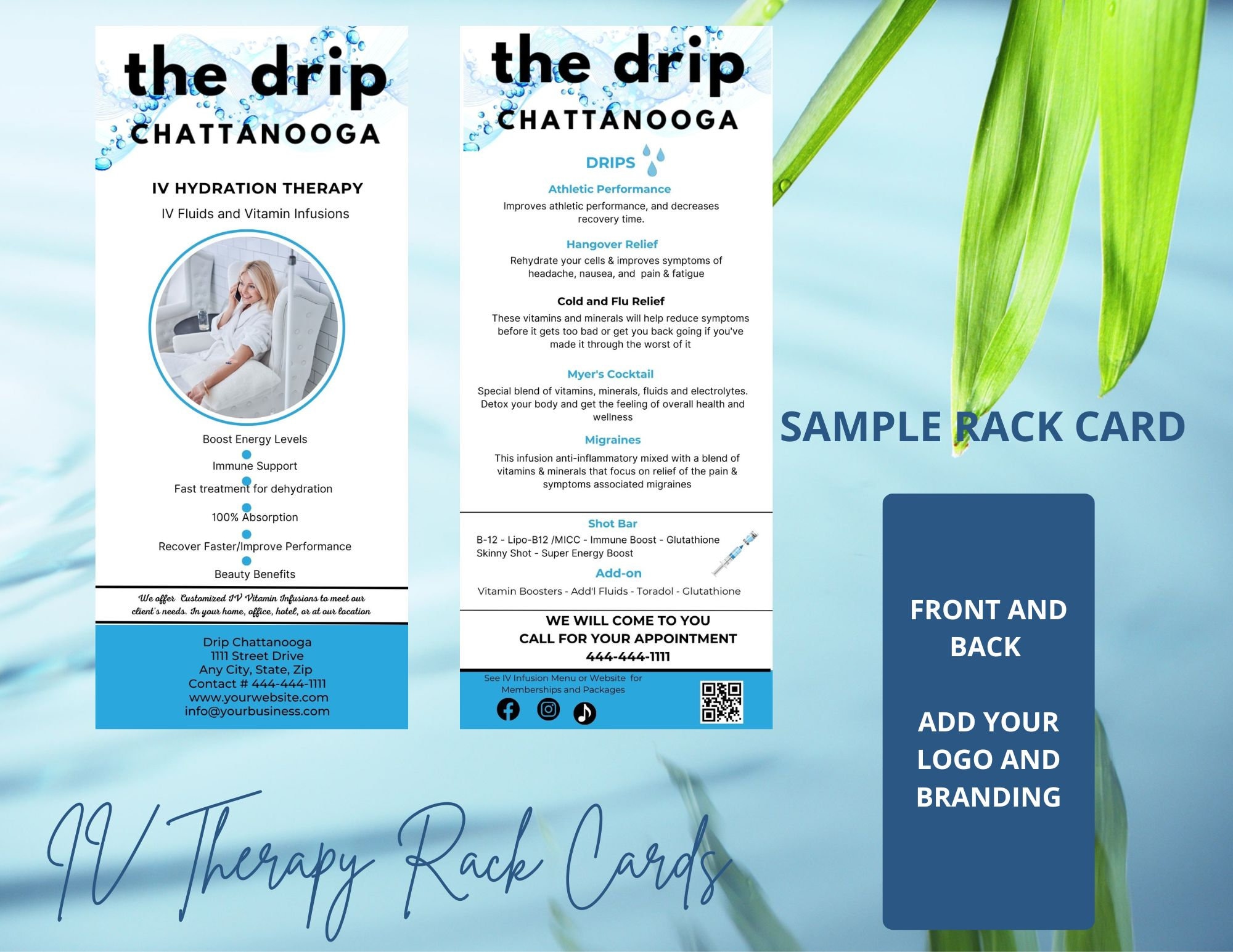 IV Hydration Therapy Rack Card: Customizable Canva Template (4x9) - Etsy