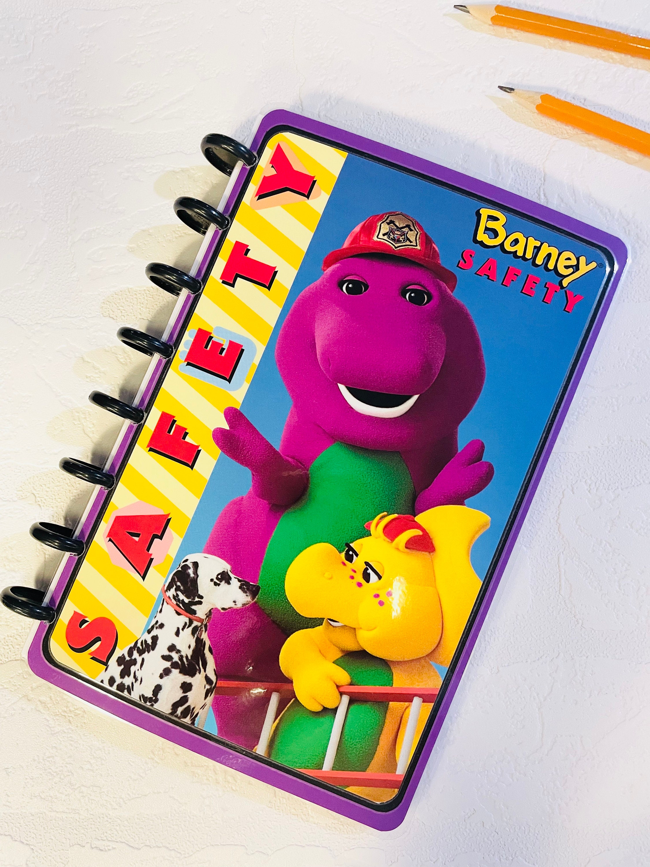 Recycled/upcycled Barney VHS Notebook or Journal Discbound - Etsy