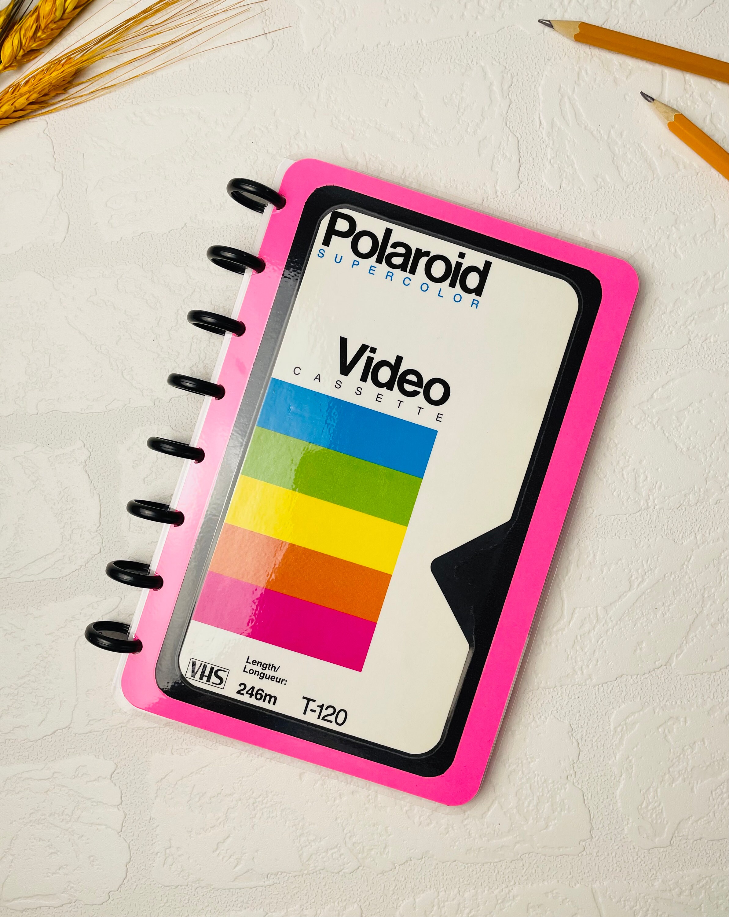Recycled/upcycled Polaroid VHS Notebook or Journal, Discbound, Reusable ...