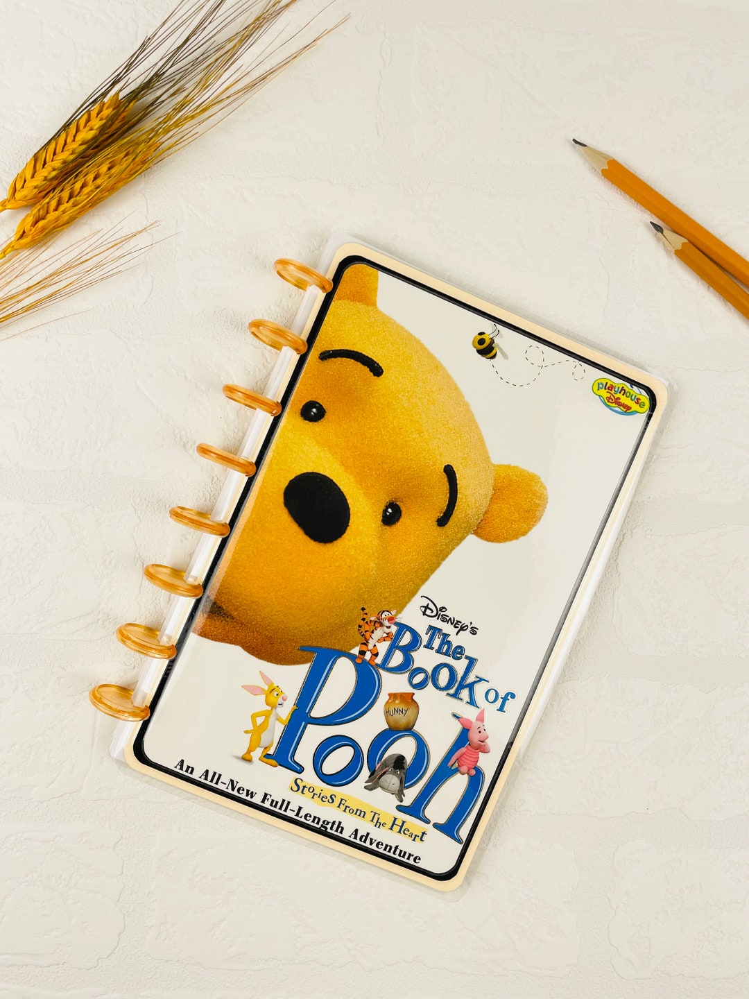 Recycled/upcycled the Book of Pooh VHS Notebook or Journal, Discbound ...