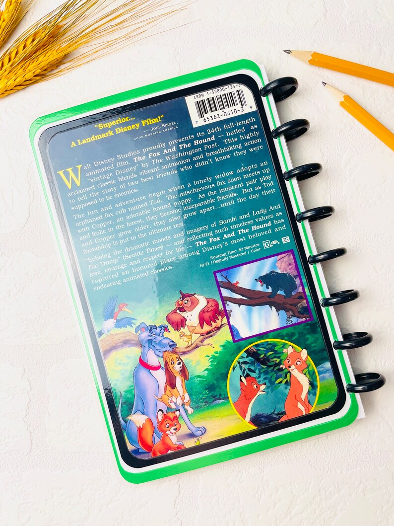Recycled/upcycled the Fox and the Hound VHS Notebook or Journal ...