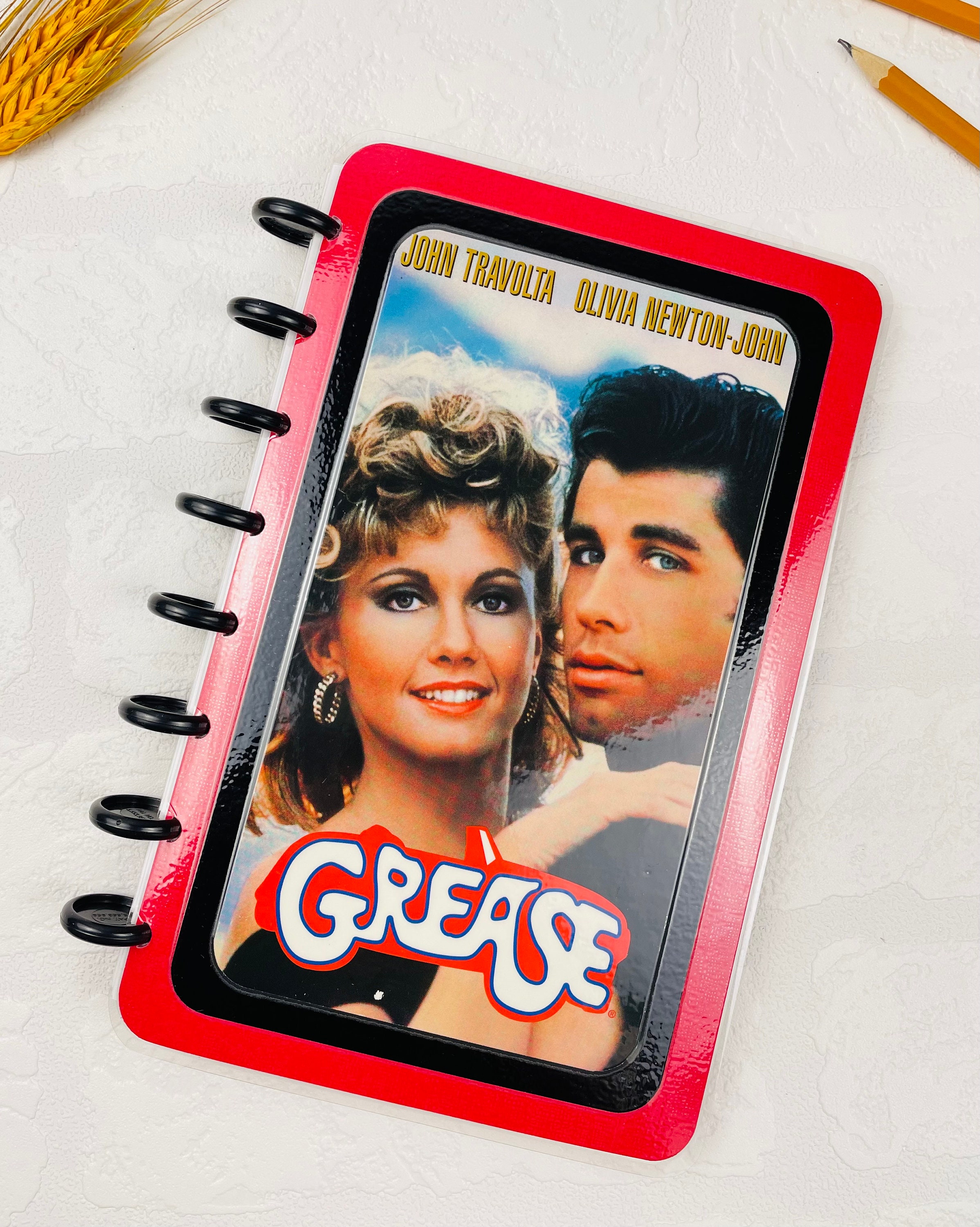 Recycled/upcycled Grease VHS Notebook or Journal, Discbound, Reusable ...