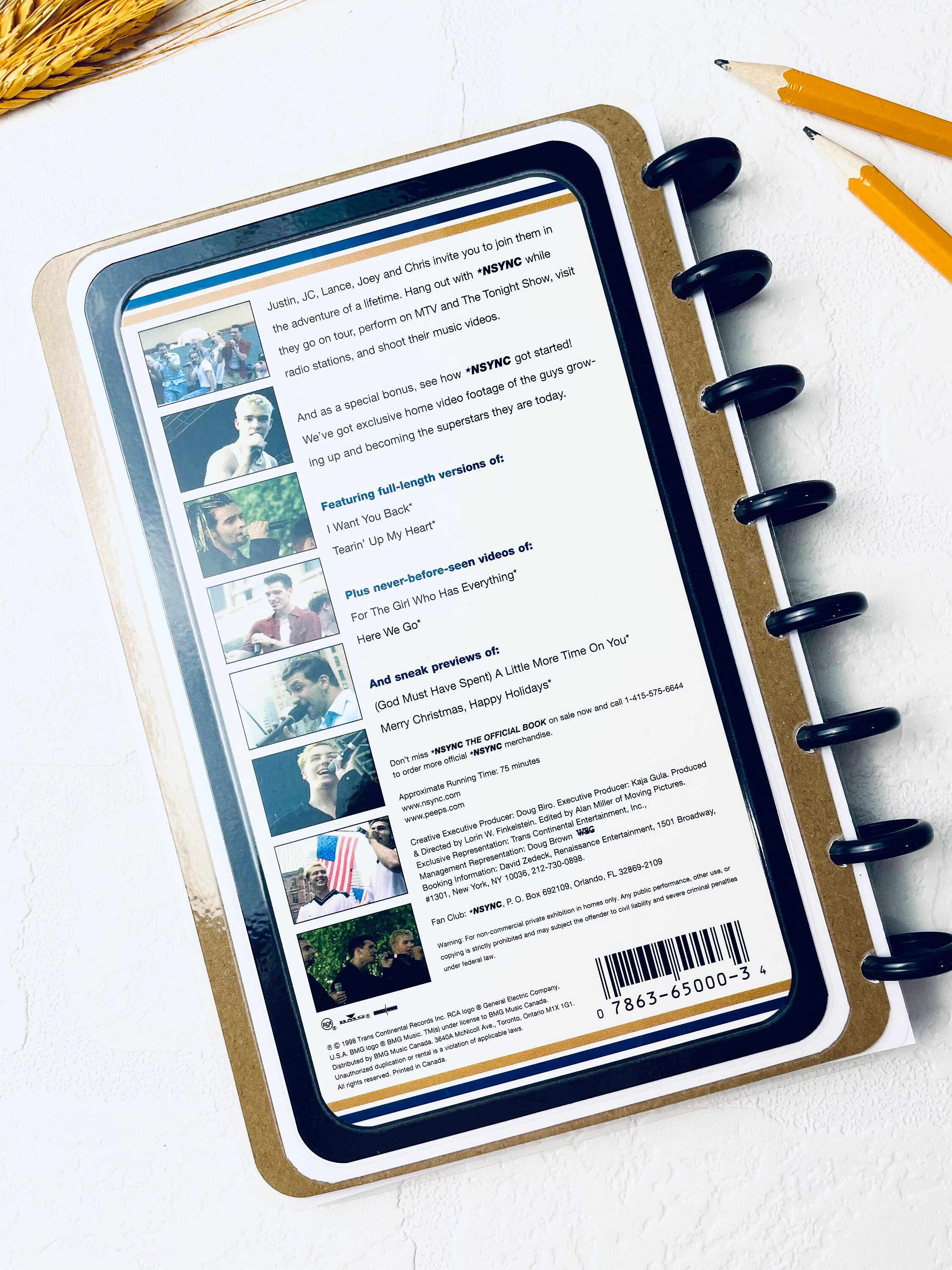 Recycled/upcycled Nsync VHS Notebook or Journal, Discbound, Reusable ...