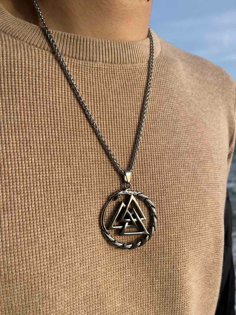 Viking Necklace, Nordic Mens Silver Vegvisir Necklace,vicking Pendand ...