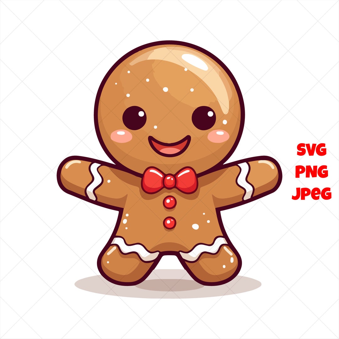 The Gingerbread Man Clip Art SVG, Christmas, Digital Download, Holiday ...