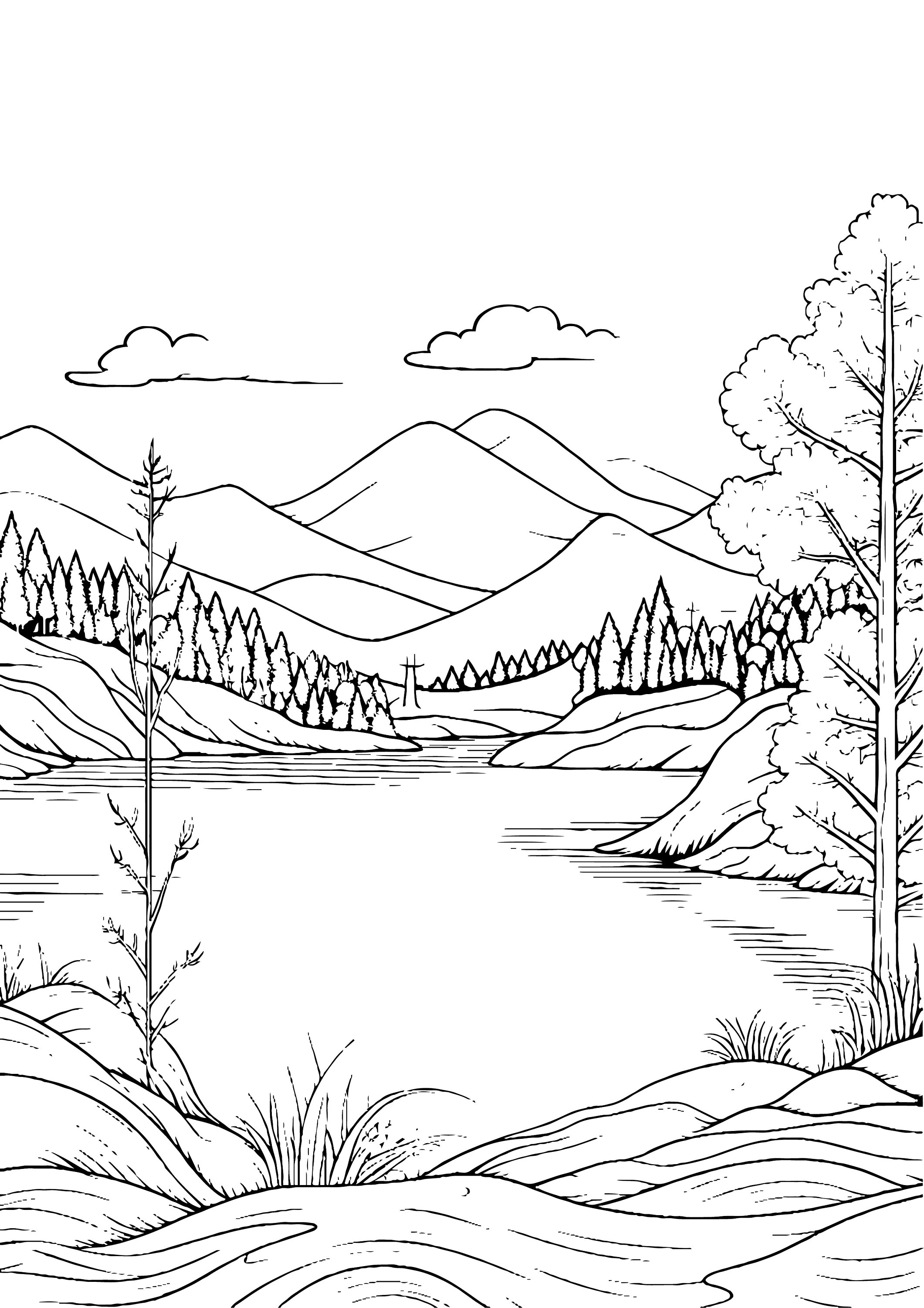 Calming Scenery Coloring Pages for Adults Printable Coloring - Etsy