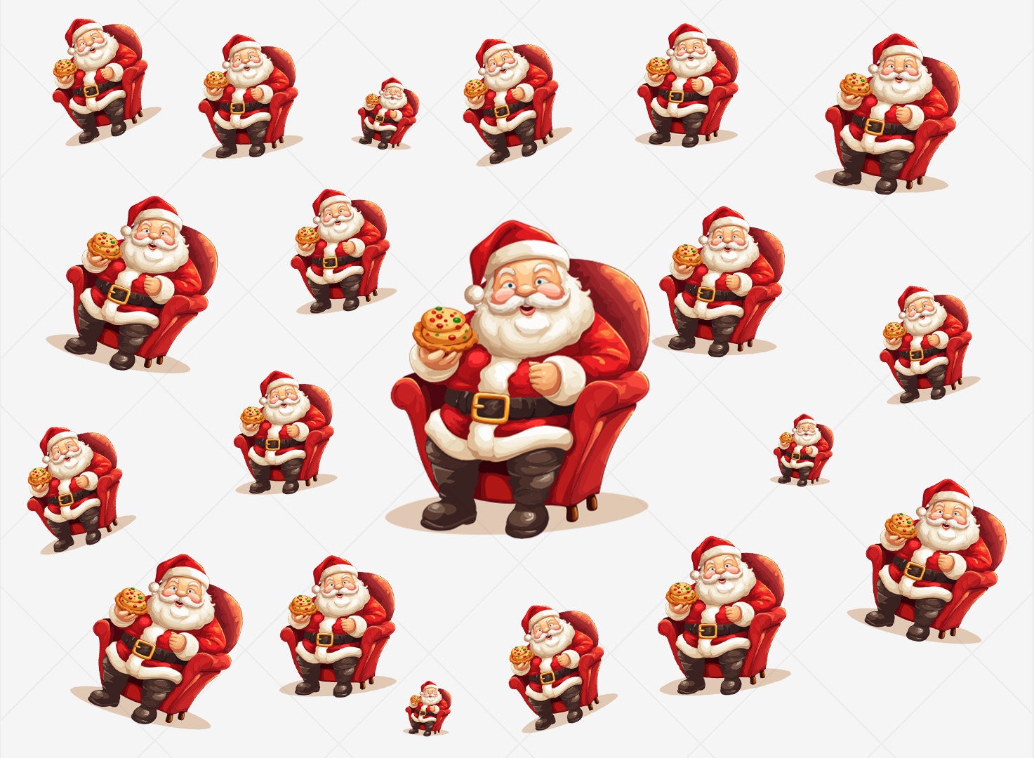 Santa Claus Eating Cookies Clip Art SVG, Holidays Svg, Digital Download ...