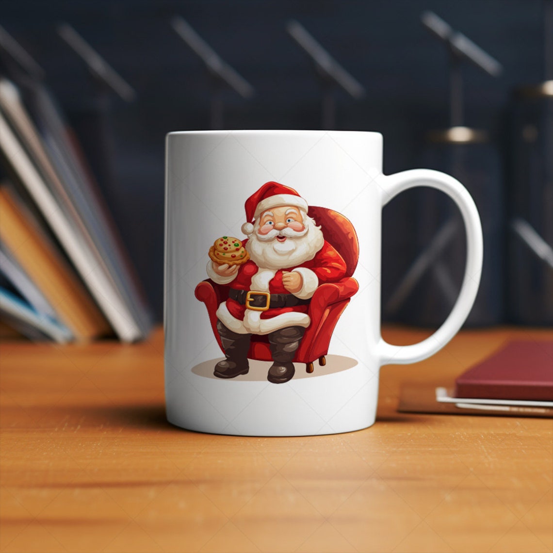 Santa Claus Eating Cookies Clip Art SVG, Holidays Svg, Digital Download ...