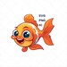 Cute Happy Fish Clip Art SVG, Commercial Use, Animal Svg, Digital ...