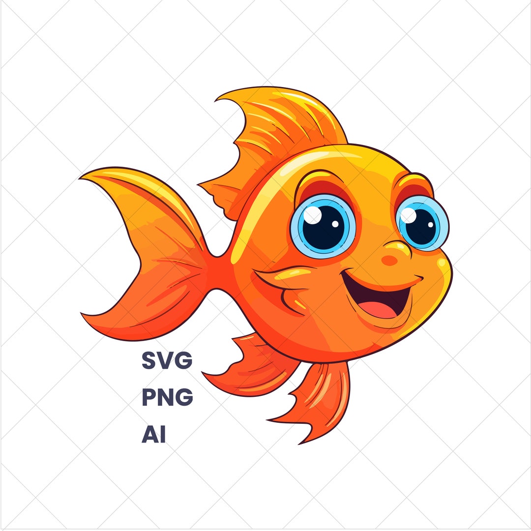 Cute Happy Fish Clip Art SVG, Commercial Use, Animal Svg, Digital ...