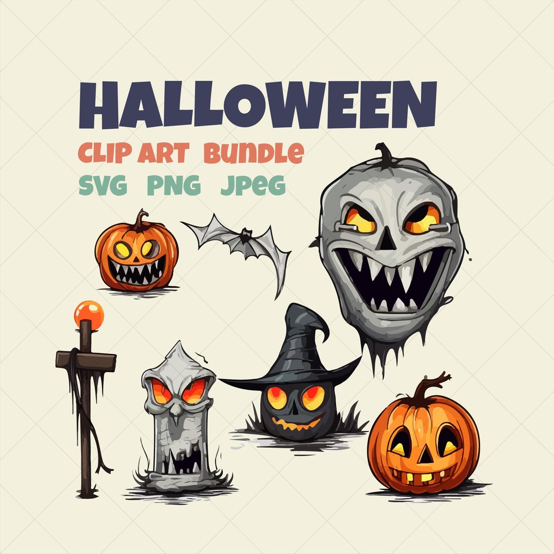 Scary Halloween Clip Art Spooky Characters and Symbols for Your ...