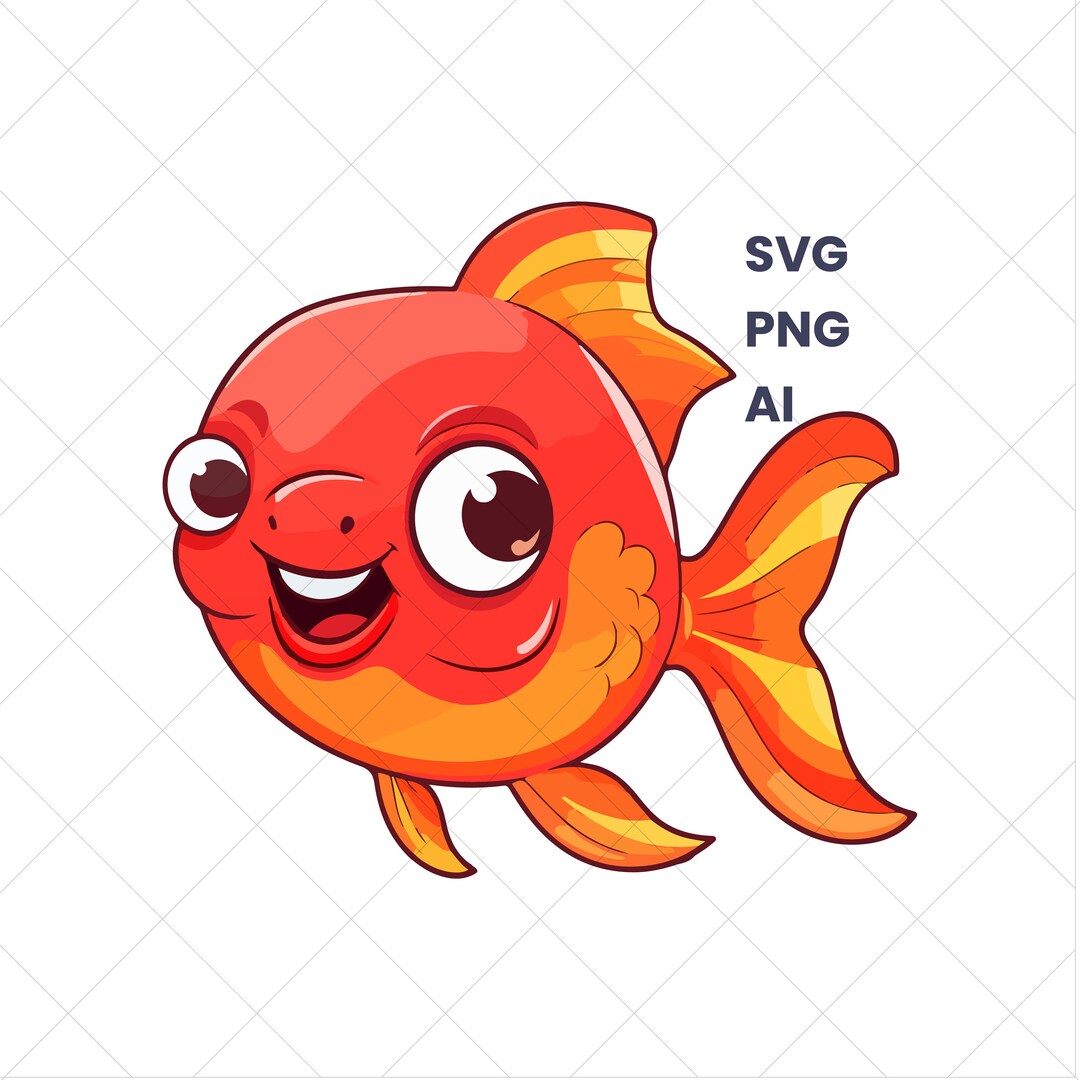 Cute Happy Fish Clip Art SVG Commercial Use Animal Svg - Etsy