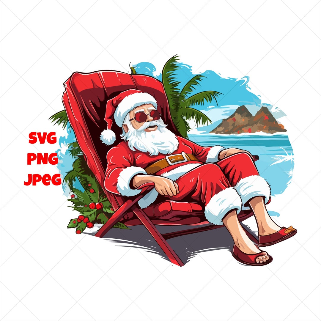 Relaxing Santa Claus Clip Art SVG, Holidays Svg, Digital Download ...