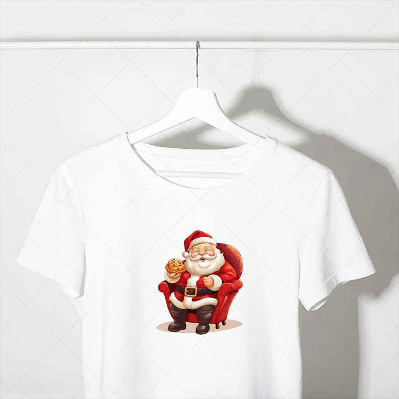 Santa Claus Eating Cookies Clip Art SVG, Holidays Svg, Digital Download ...