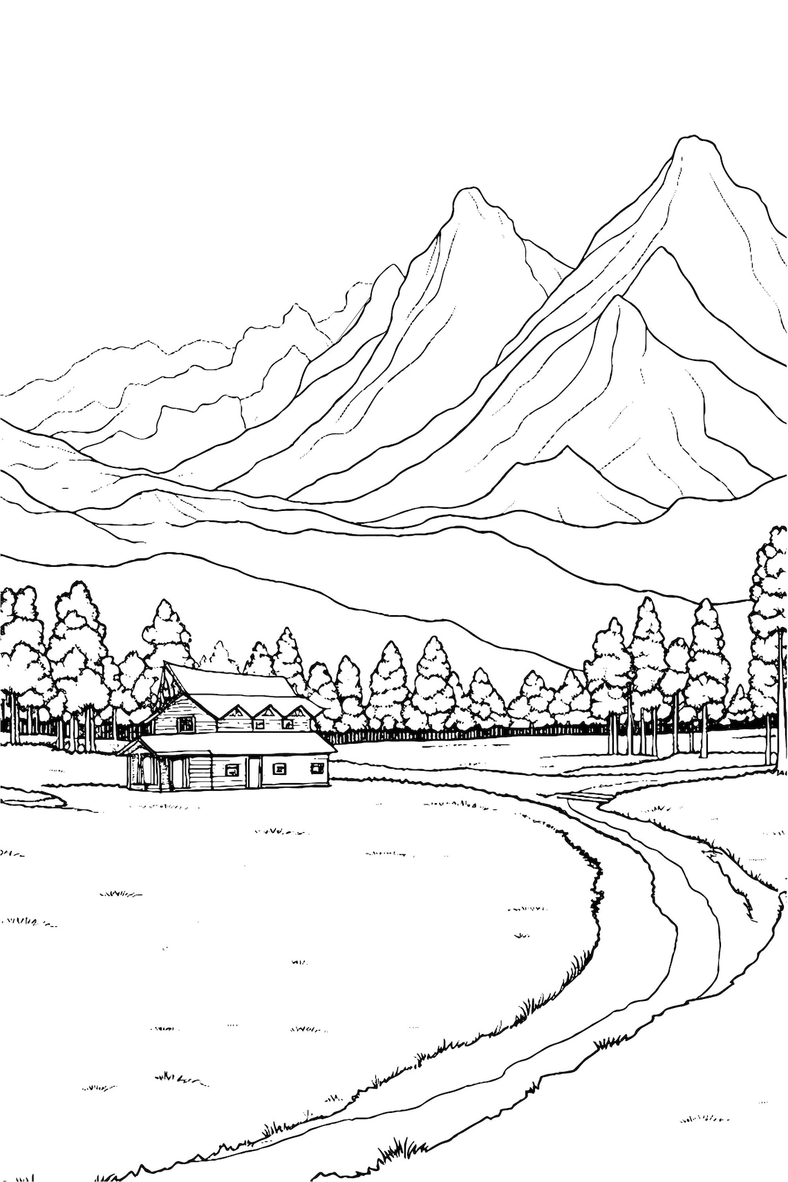 Calming Scenery Coloring Pages for Adults Printable Coloring - Etsy