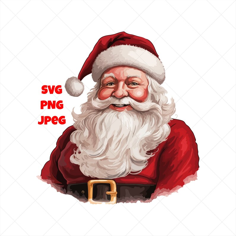 Santa Claus Clip Art SVG, Holidays Svg, Digital Download, Realistic ...