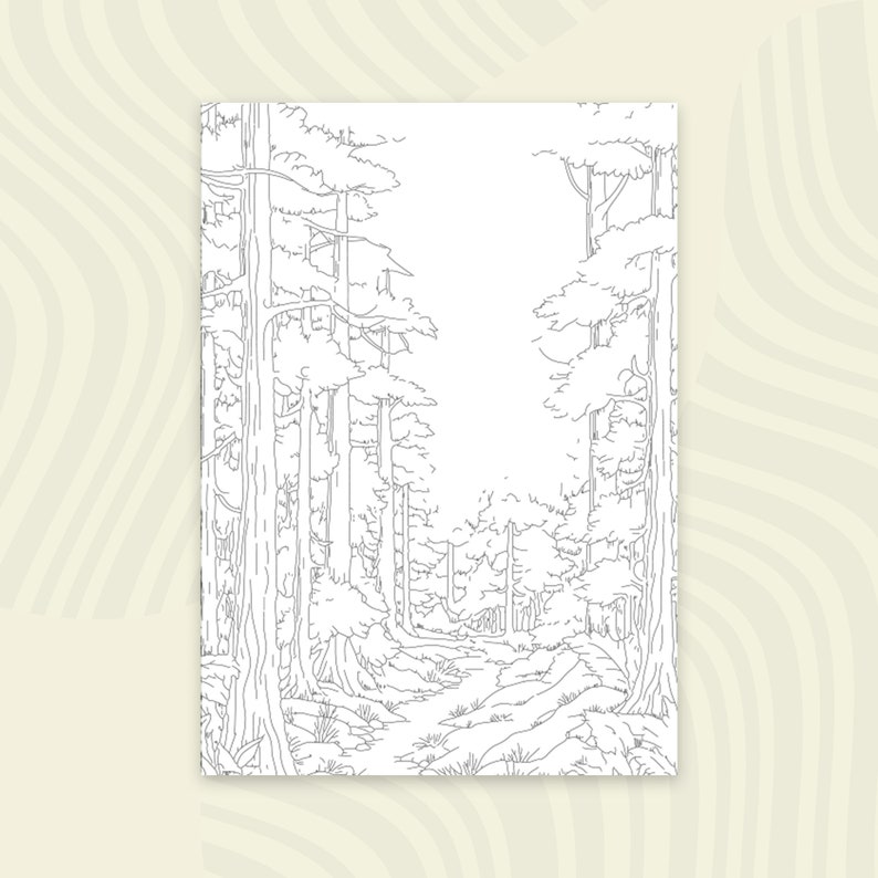 Calming Scenery Coloring Pages for Adults Printable Coloring - Etsy