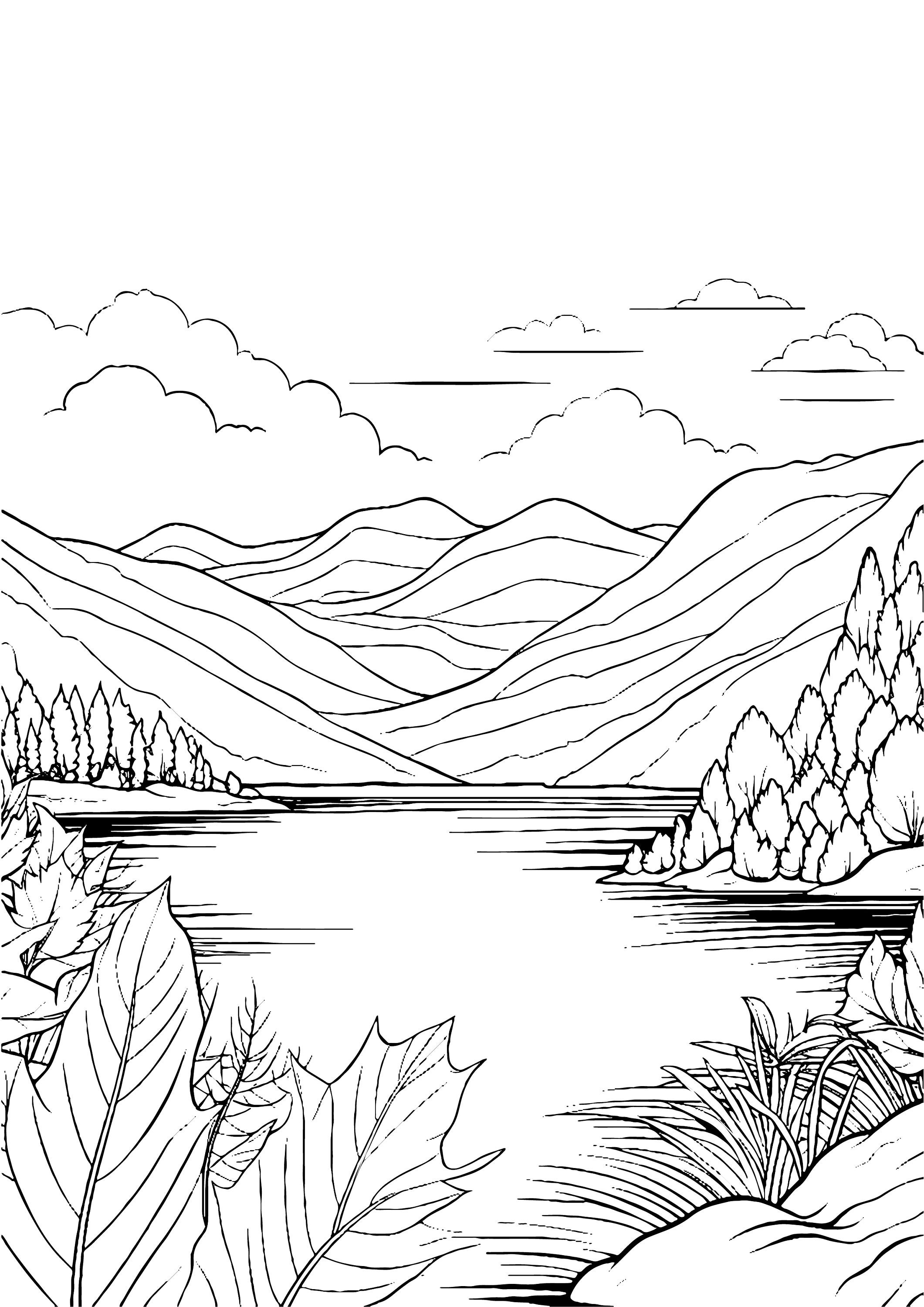 Calming Scenery Coloring Pages for Adults Printable Coloring - Etsy