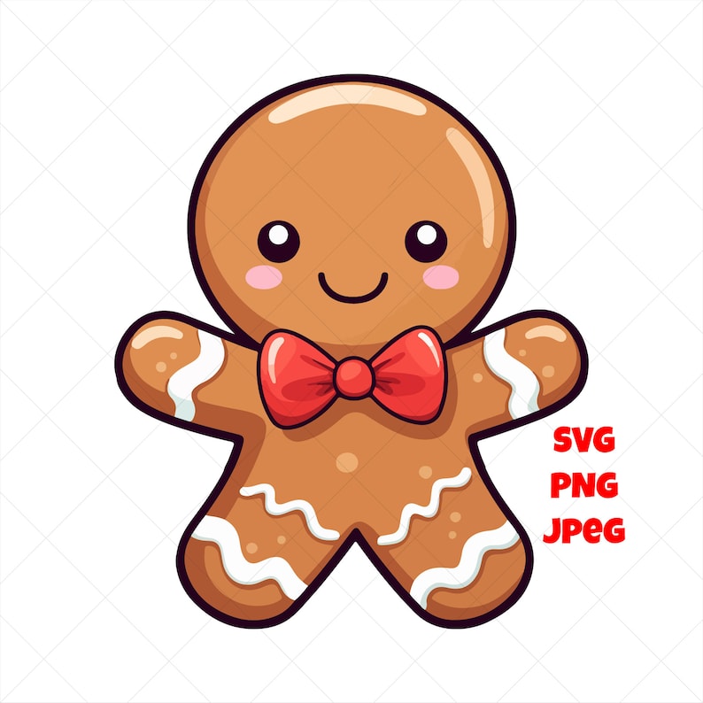 The Gingerbread Man Clip Art SVG, Christmas, Digital Download, Holiday ...