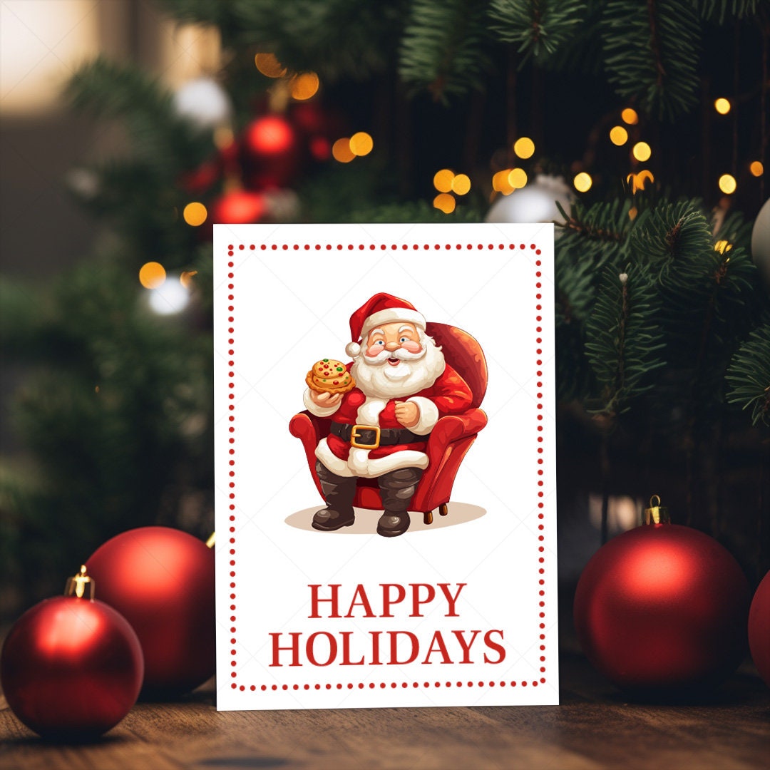 Santa Claus Eating Cookies Clip Art SVG, Holidays Svg, Digital Download ...