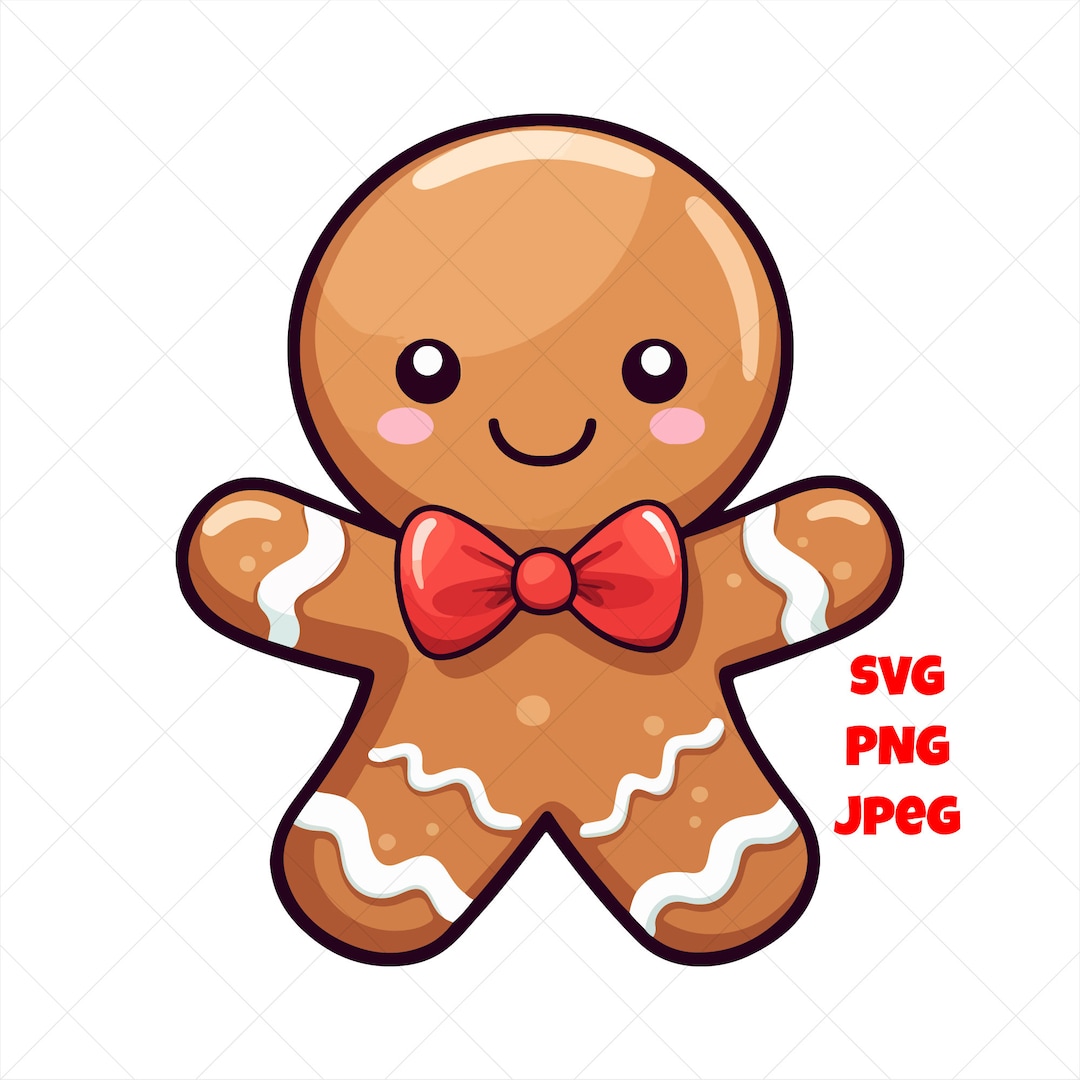 The Gingerbread Man Clip Art SVG Christmas Digital Download - Etsy Canada