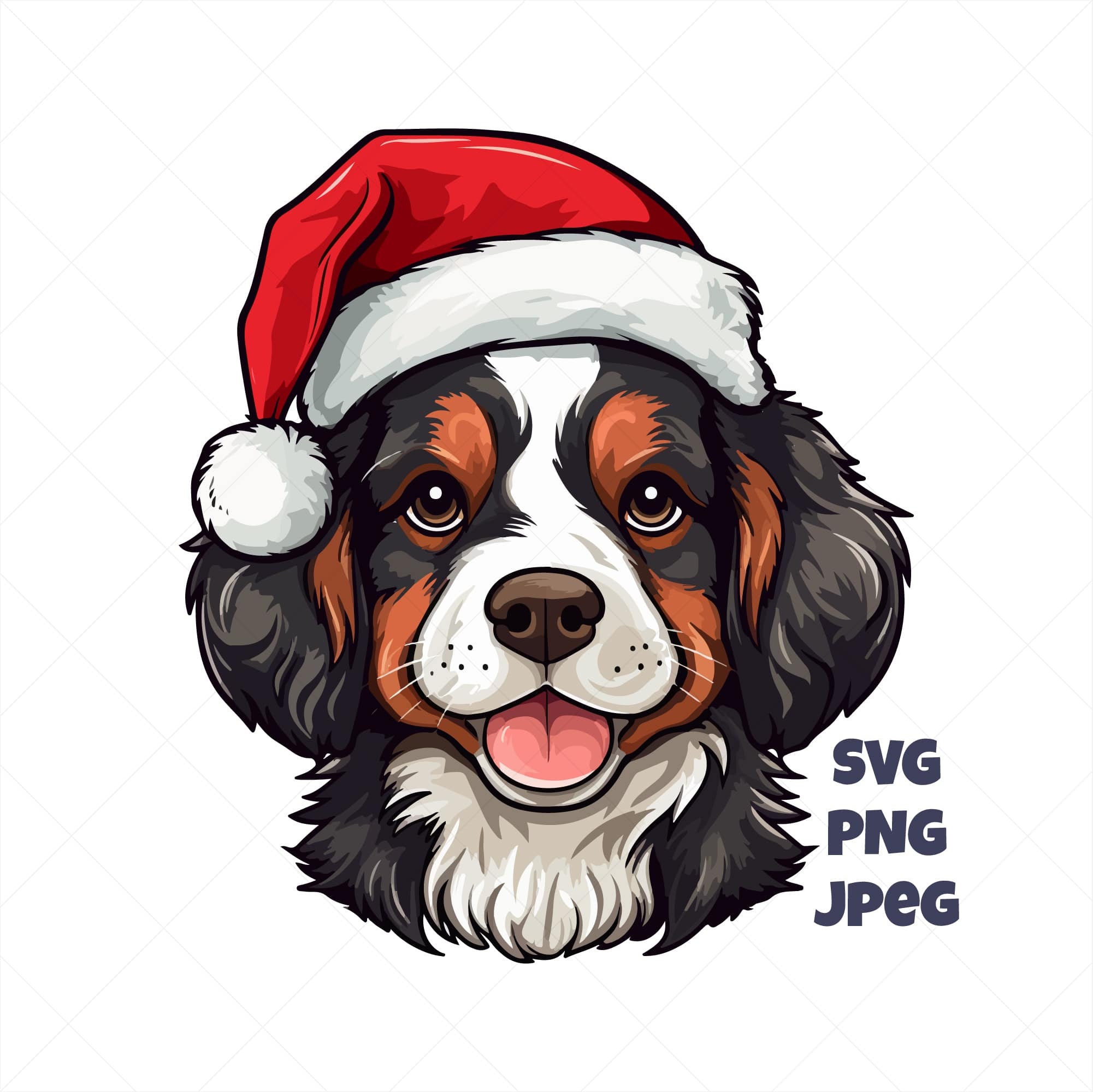 Christmas Dog Clip Art SVG, Animal Svg, Digital Download, Cute Bernese ...
