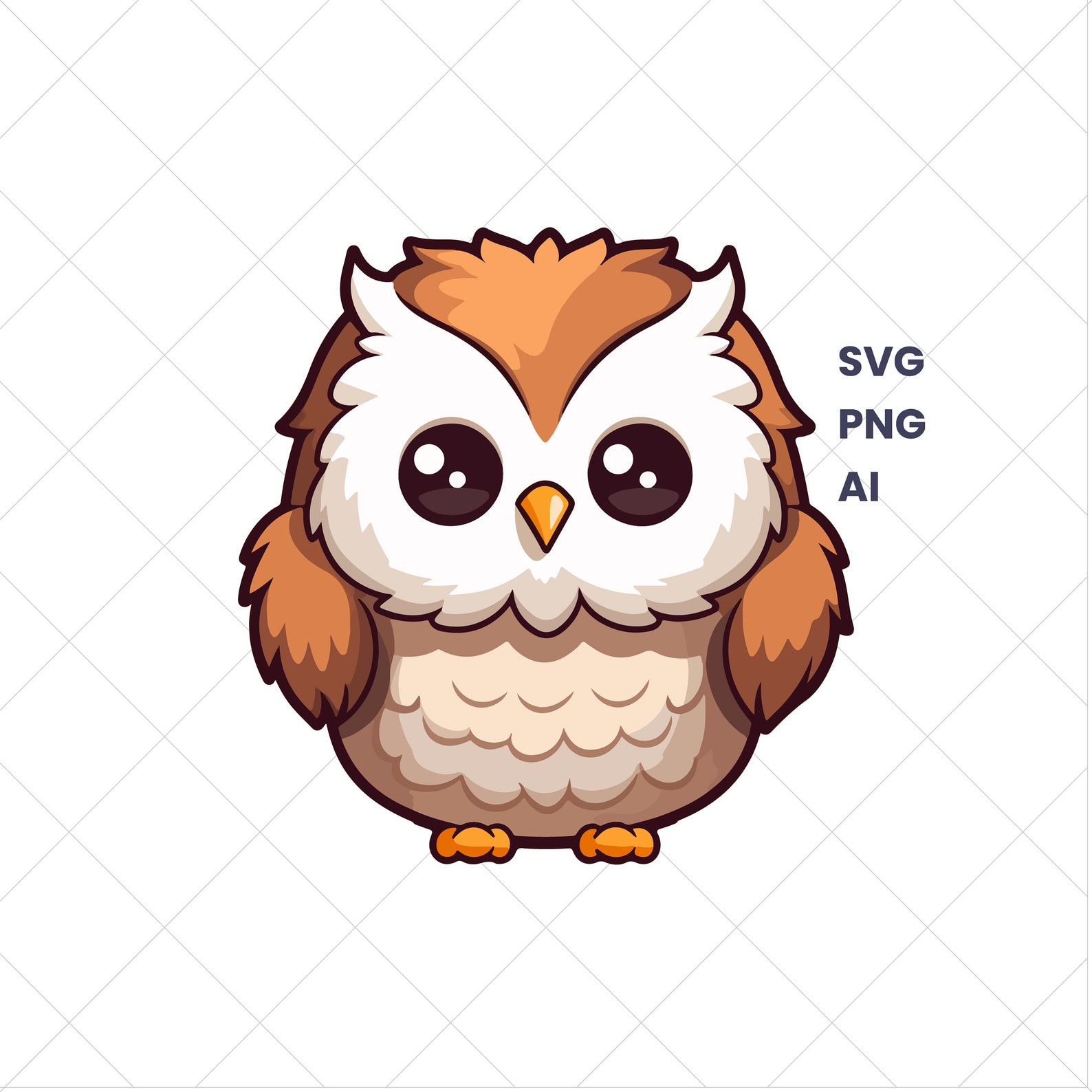Owl Clip Art SVG, Animal Svg, Digital Download, Adorable Owl, Svg File ...