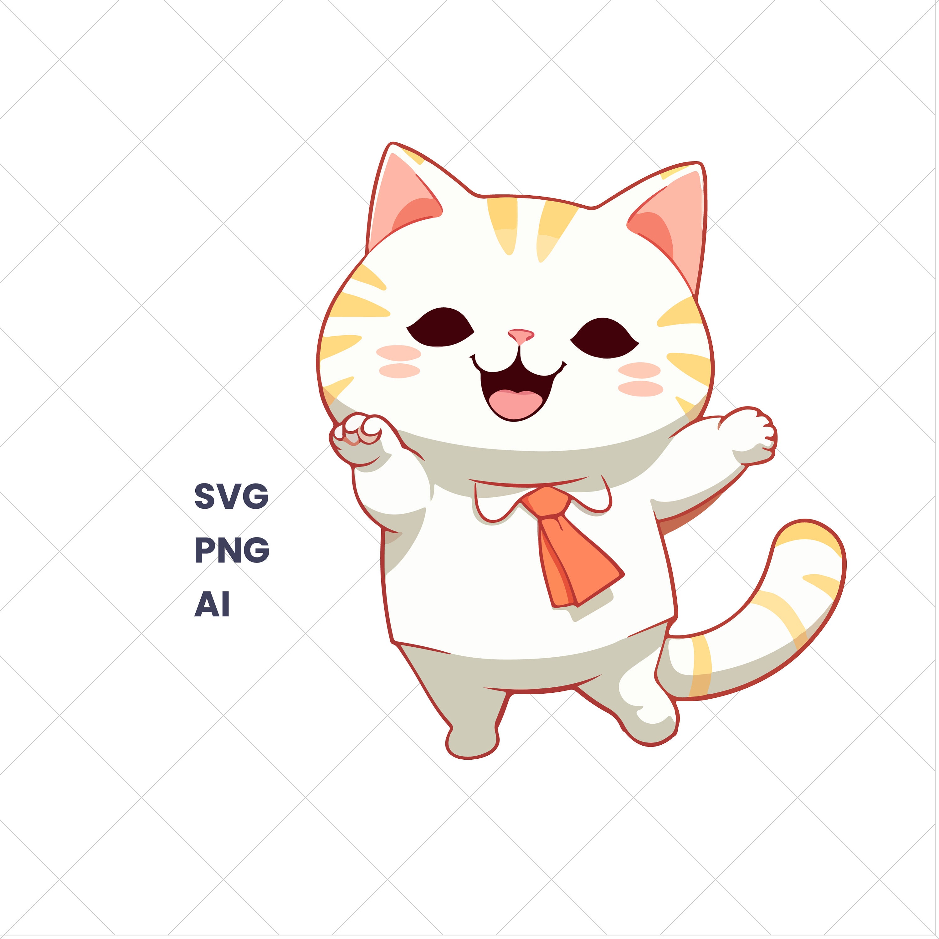 Cute Dancing Cat Clip Art SVG, Commercial Use, Animal Svg, Digital ...