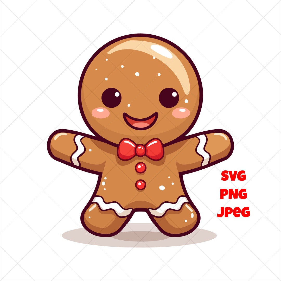 The Gingerbread Man Clip Art SVG, Christmas, Digital Download, Holiday ...