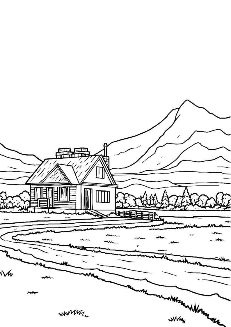 Calming Scenery Coloring Pages for Adults Printable Coloring - Etsy