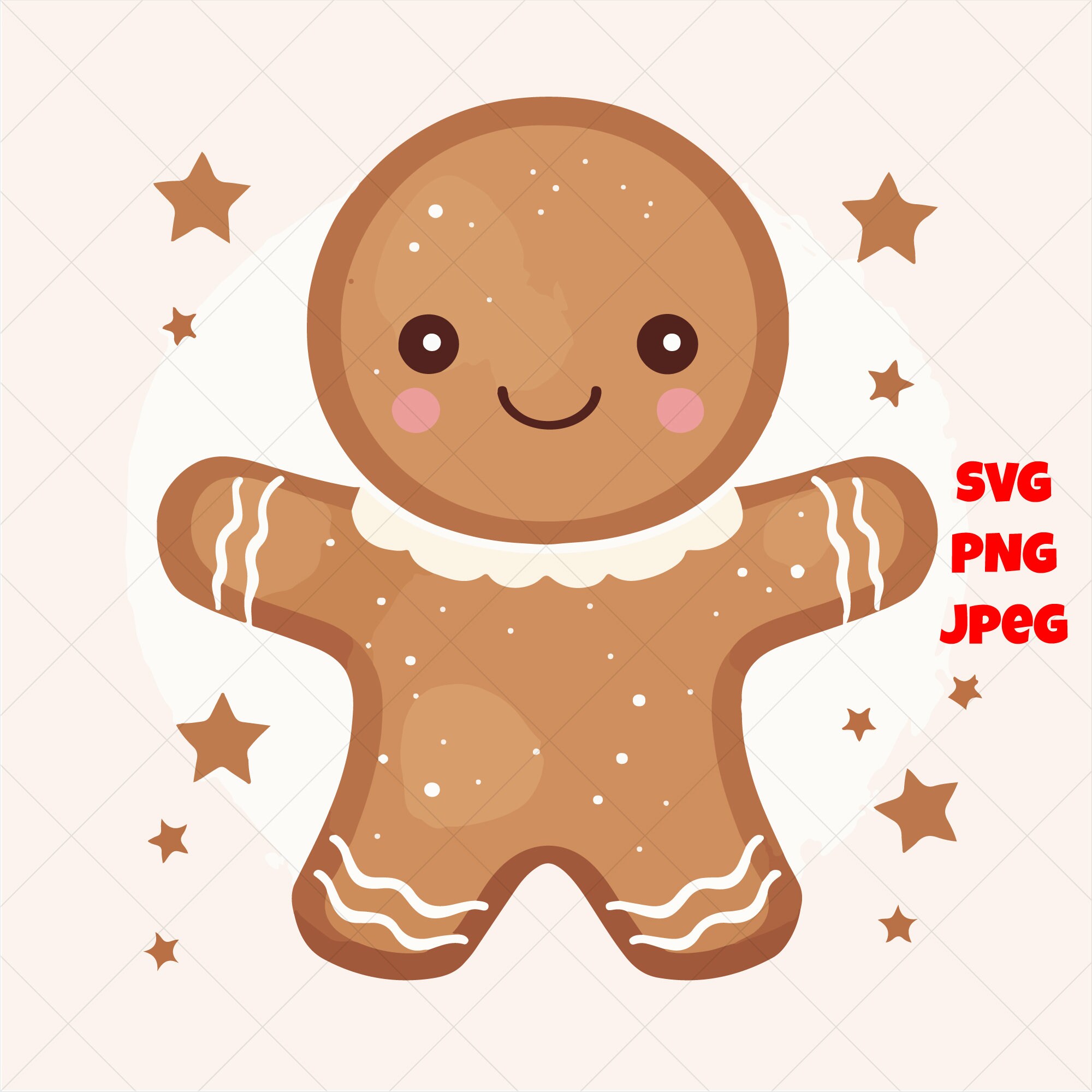 The Gingerbread Man Clip Art SVG, Christmas, Digital Download, Holiday ...