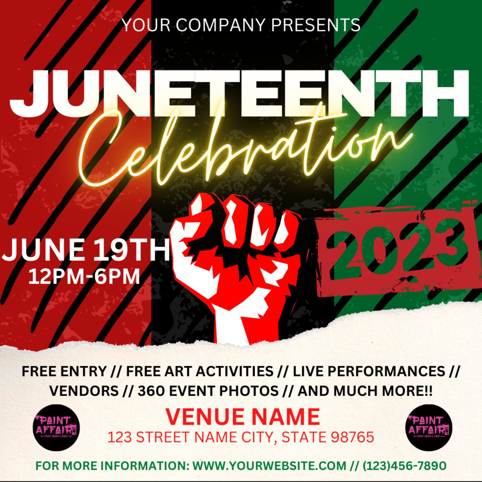 Juneteenth Digital Flyer, Juneteenth Festival, Juneteenth Event, - Etsy