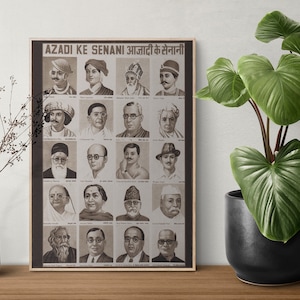 Printable Indian Freedom Fighters Poster | Azadi Ke Senani | Vintage ...