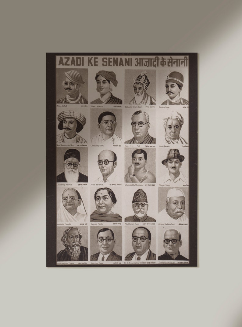 Printable Indian Freedom Fighters Poster | Azadi Ke Senani | Vintage ...