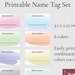 Printable Name Tag Set | Colorful Name Tag Printable | Nametags ...