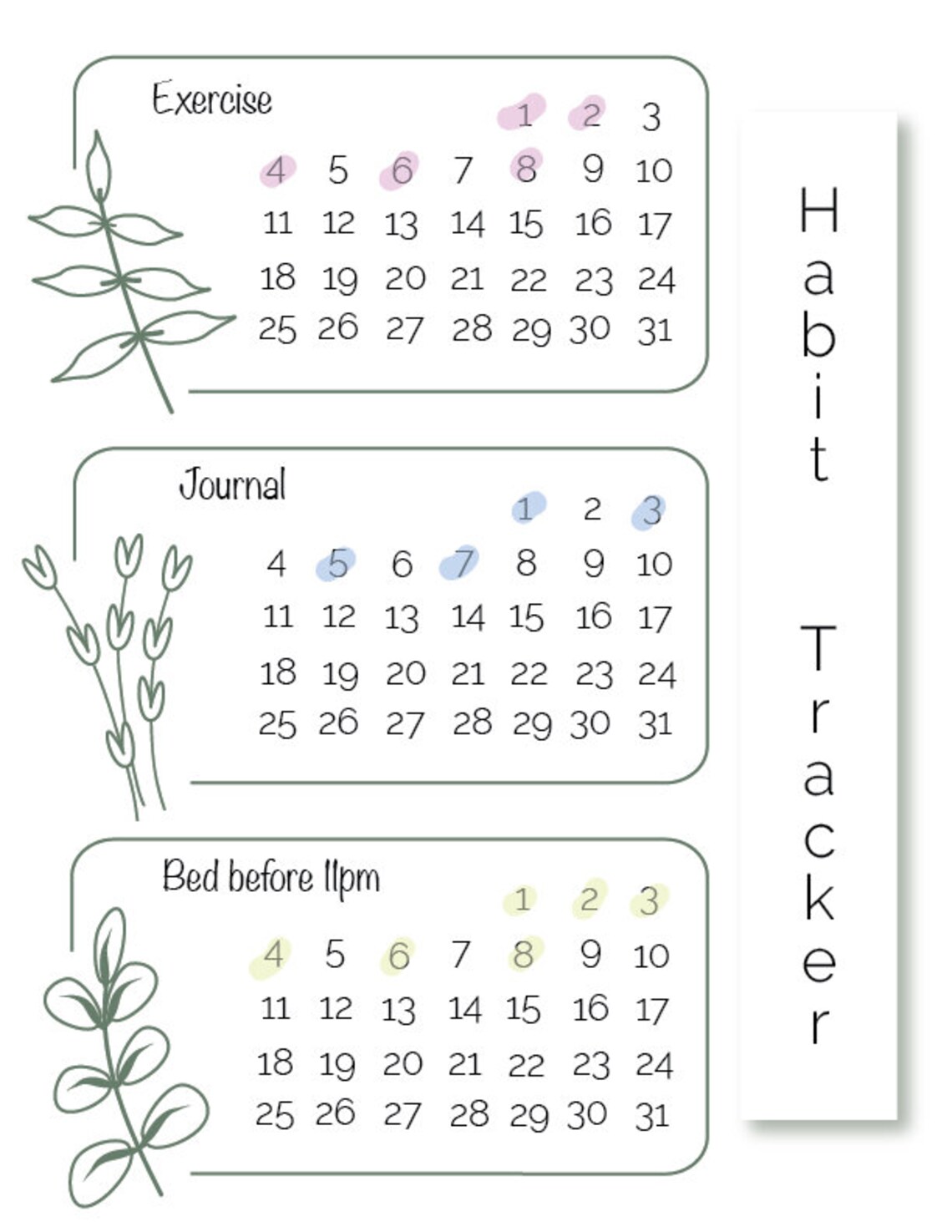 Habit Tracker | Habit Tracking Worksheet | Habit Building Worksheet ...