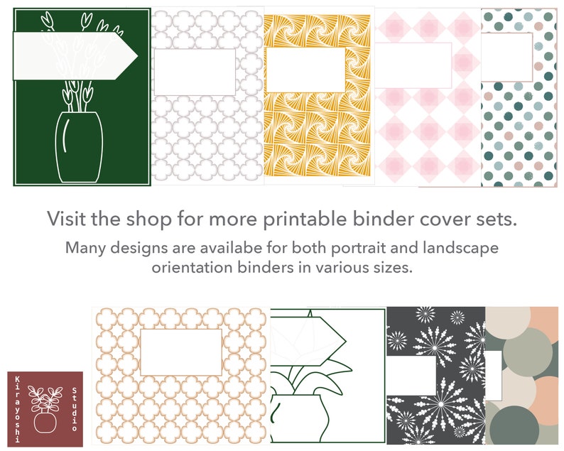 Printable Landscape Binder Cover Set | Binder Covers | Binder Covers ...