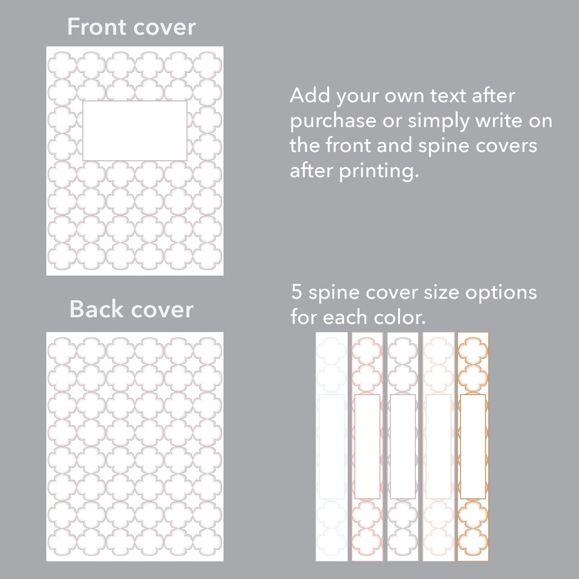 Printable Binder Covers With Matching Backings and Spine Covers | Printable Binder Cover Set | 8 ...